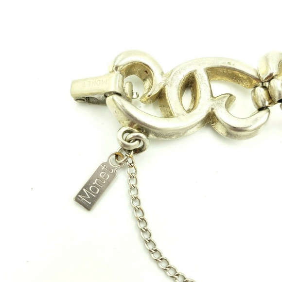 Monet | Jewelry | Vintage Monet Silver Tone Curly Q Link Bracelet ...